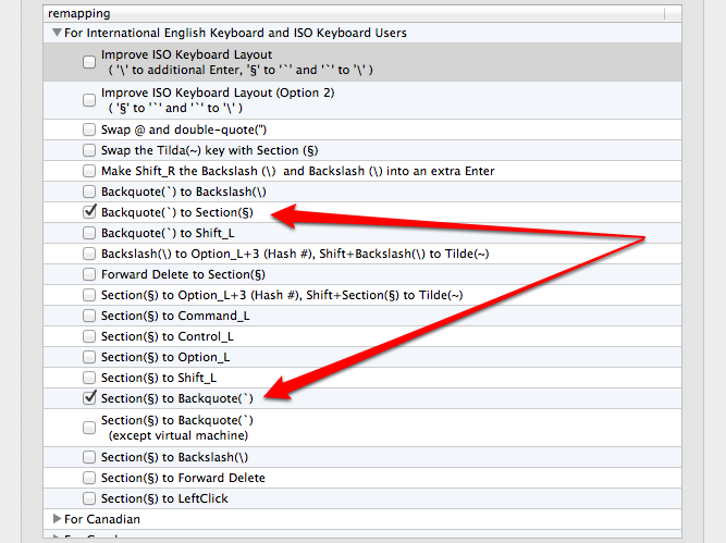 Swapping Backquote/Tilda and Section/Paragraph keys on MacBook EU/RU ...